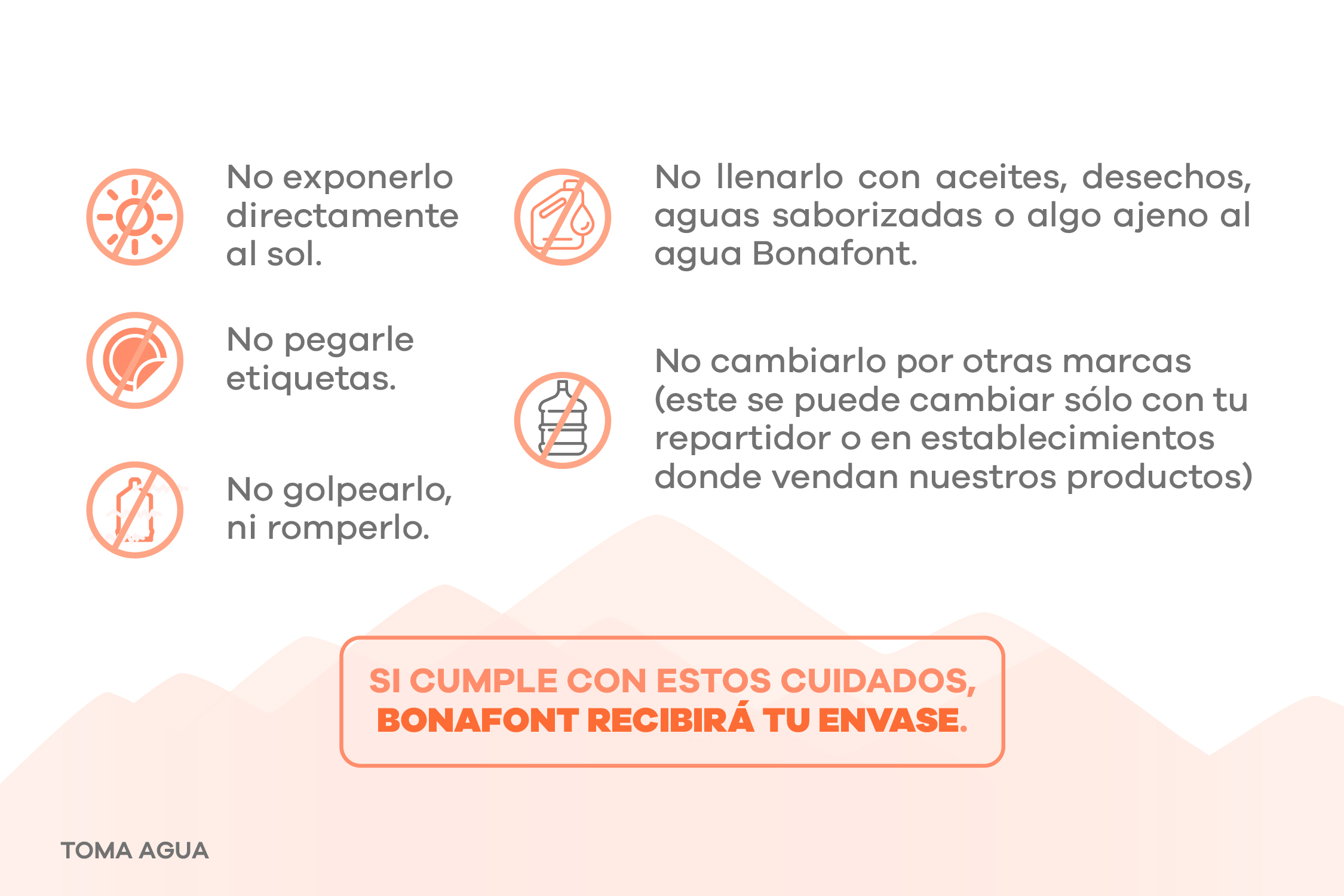 Garrafón de agua natural Bonafont 20L con envase incluido